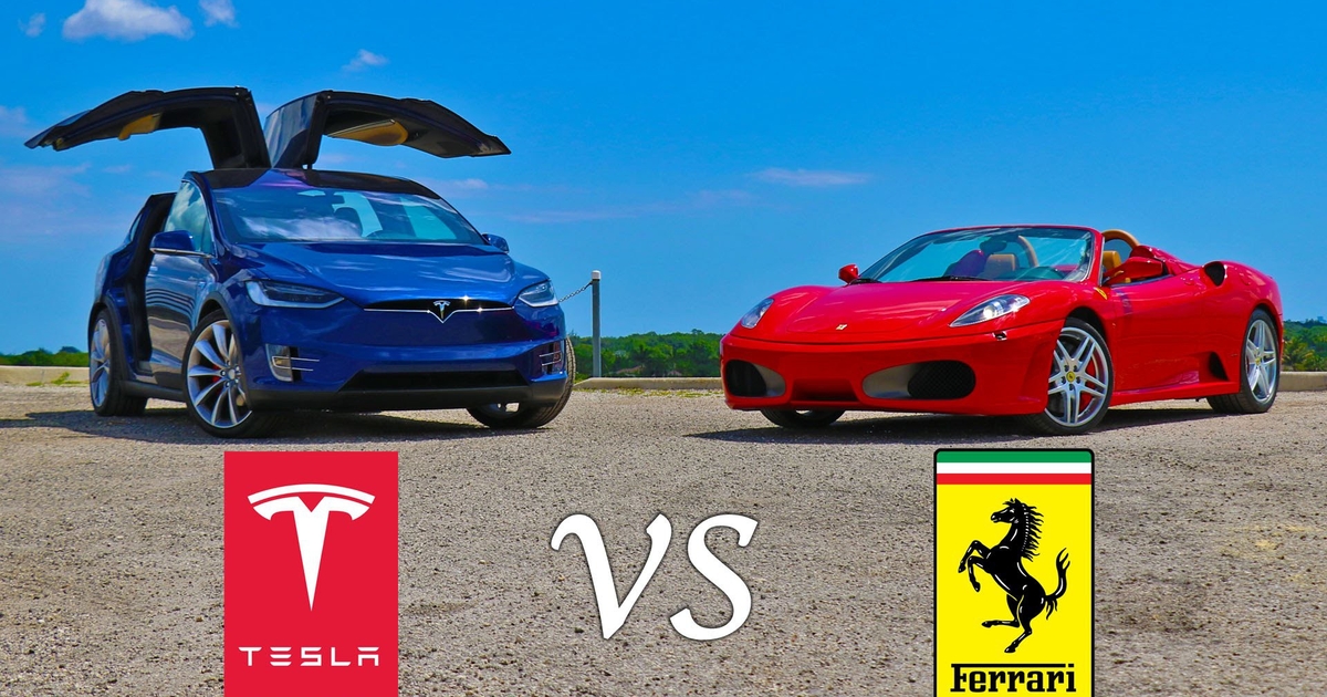 Tesla Model X P90D против Ferrari F430 Spider: кто круче - mport.ua